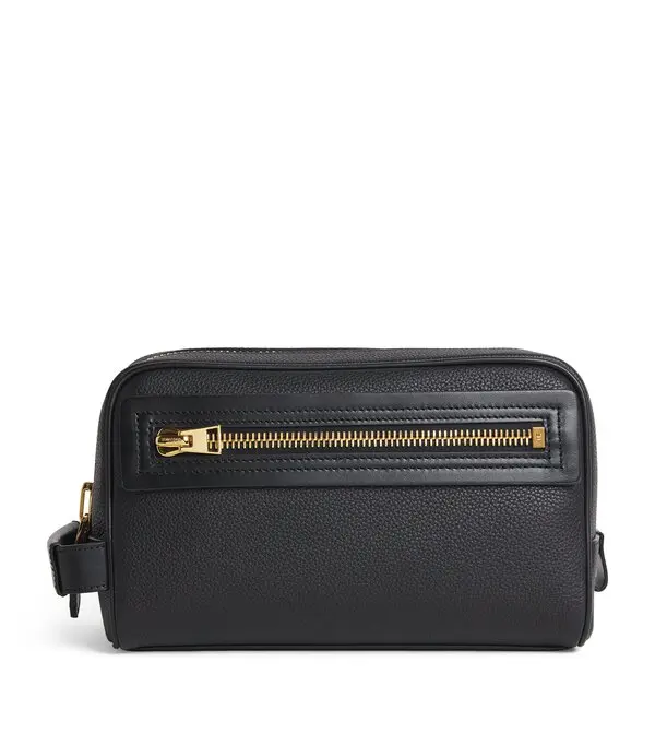TOM FORD Leather Wash Bag - Black