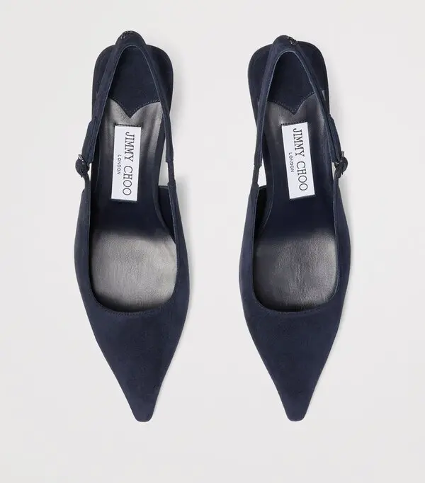 JIMMY CHOO Amel 50 Suede Slingback Pumps