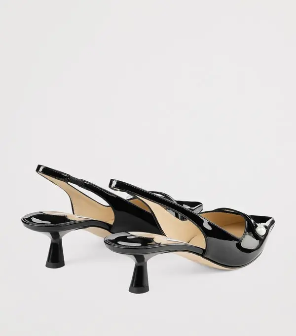 JIMMY CHOO Amita 45 Leather Slingback Pumps - Black