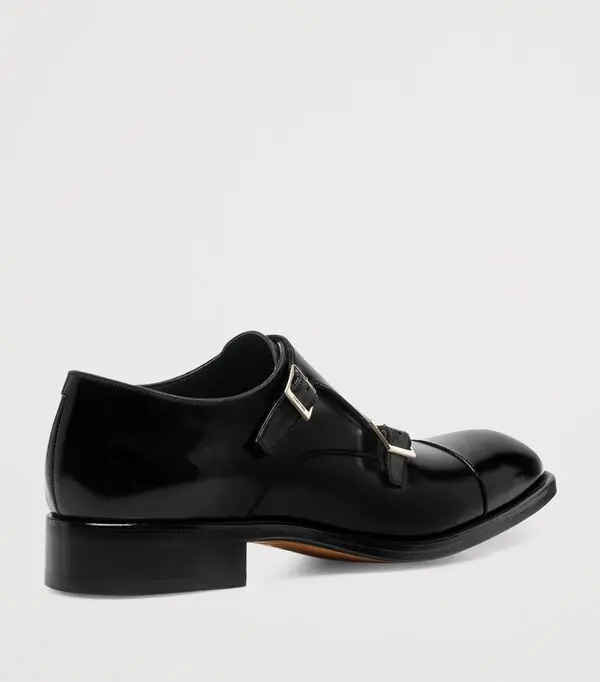TOM FORD Burnished Leather Double Monk Shoes