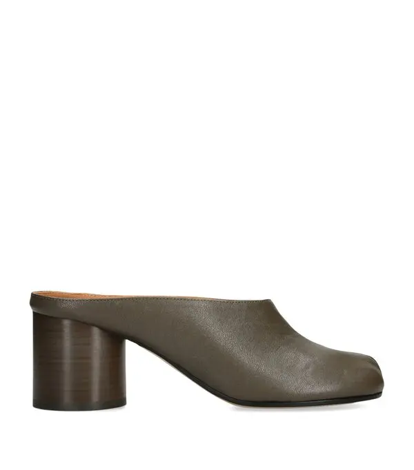 MAISON MARGIELA Leather Tabi Heeled Mules - Brown
