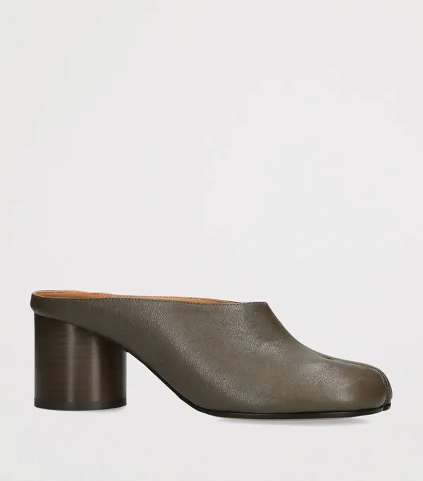MAISON MARGIELA Leather Tabi Heeled Mules - Brown