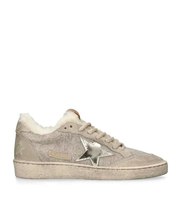 GOLDEN GOOSE Ballstar Shearling-lined Sneakers