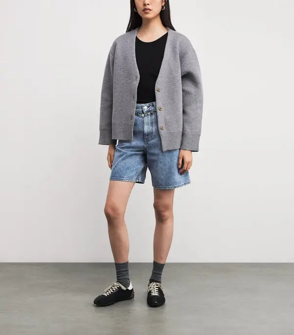 Claudie Pierlot Denim Bermuda Shorts - Blue