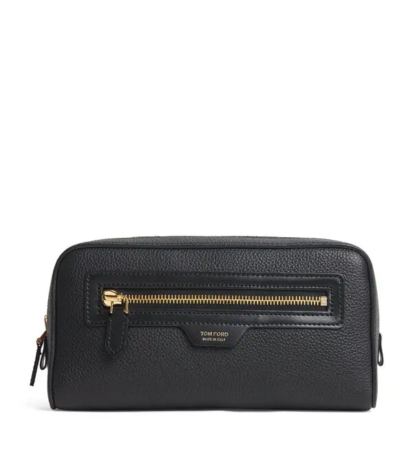 TOM FORD Leather Wash Bag - Black