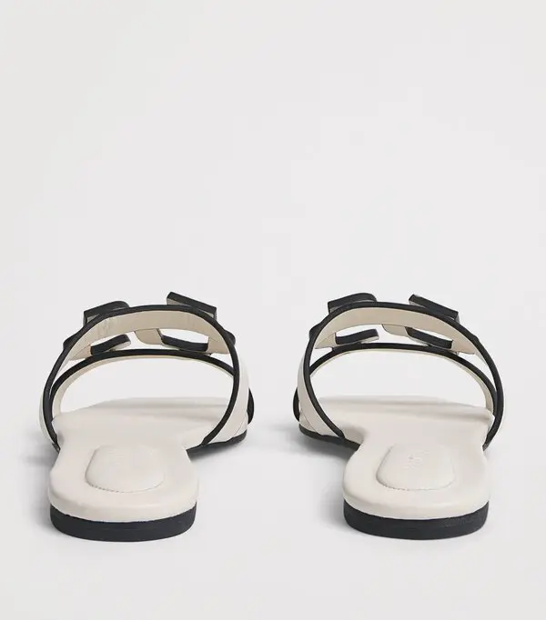 Simkhai Leather Monogram Slides - Ivory