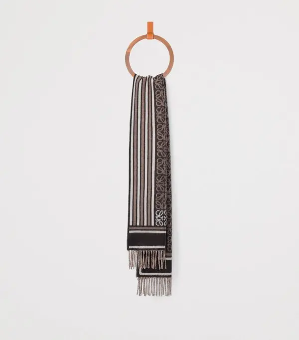 Loewe Wool-cashmere Anagram Scarf