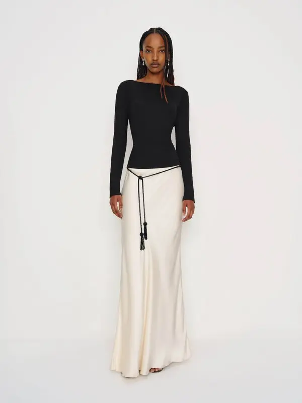 REFORMATION Arden Knit Top - Black