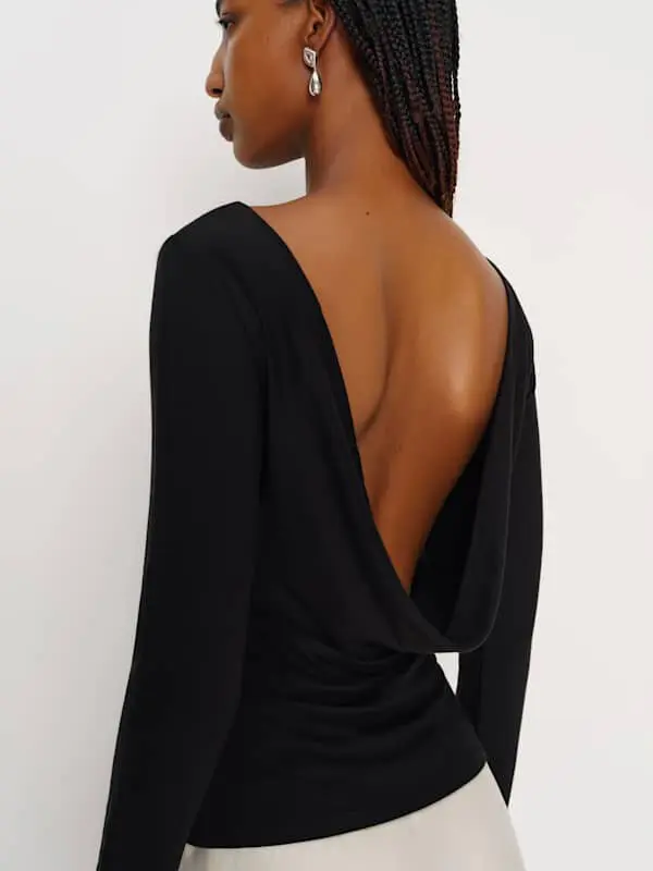 Reformation Arden Knit Top | Black | XS