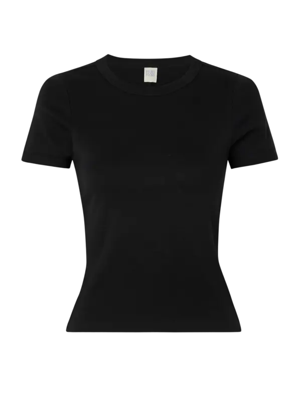 FLORE FLORE Car Ribbed Organic Cotton-jersey T-shirt - Black