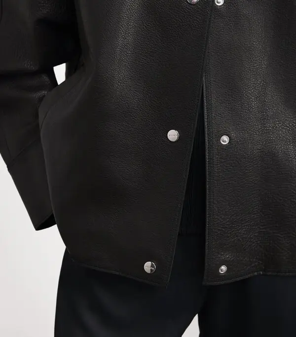 AERON Salem Oversized Leather Moto Jacket