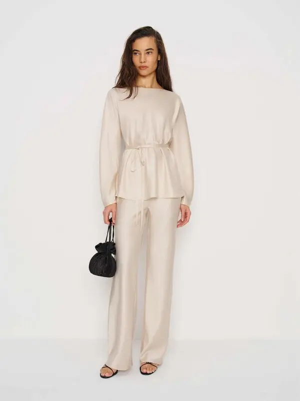 REFORMATION Aubrey Satin Two Piece - Ivory