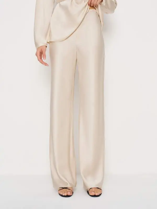 REFORMATION Aubrey Satin Two Piece - Ivory
