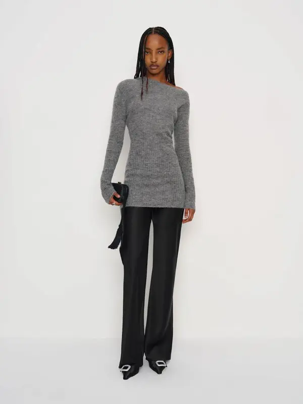REFORMATION Avril Fine Alpaca Sweater - Grey