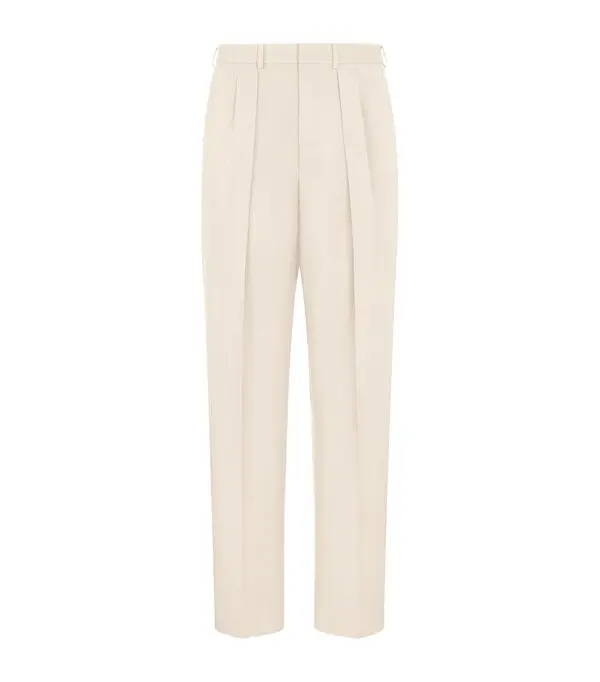 TOM FORD Wool-cashmere-silk Tailored Trousers - White