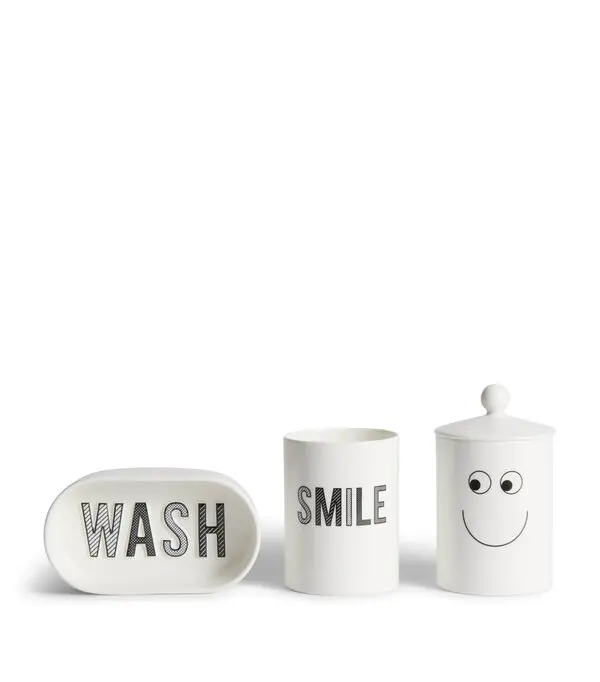 ANYA HINDMARCH Bone China Eyes Bathroom Set - White