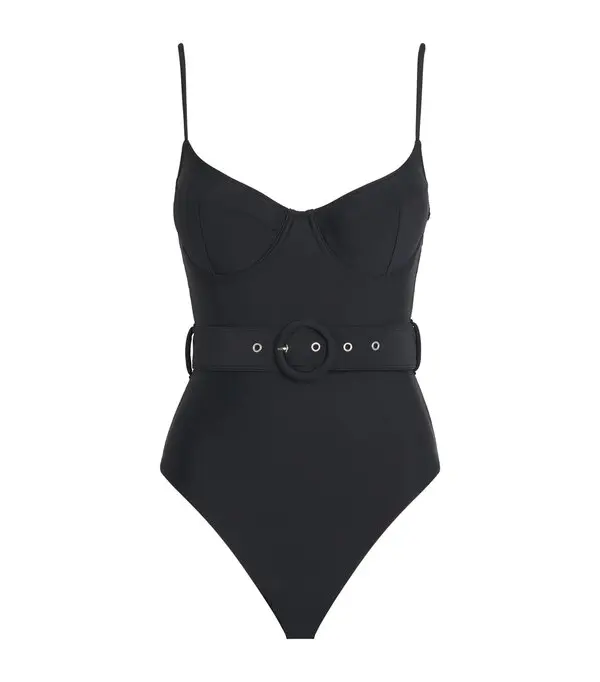 Simkhai Underwired Belted Noa Swimsuit - Black