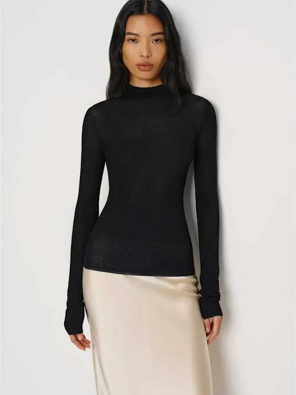 REFORMATION Giselle Turtleneck Sweater - Black