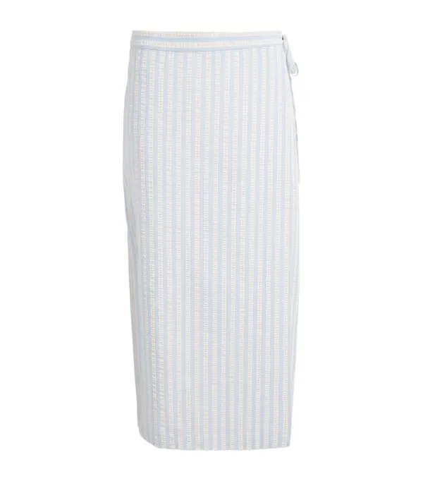 Simkhai Stripe Monty Midi Wrap Skirt