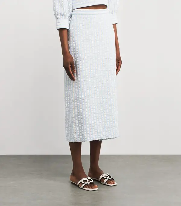 Simkhai Stripe Monty Midi Wrap Skirt