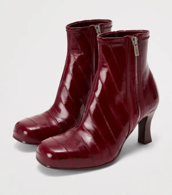 Loewe Eel Leather Bobine Ankle Boots