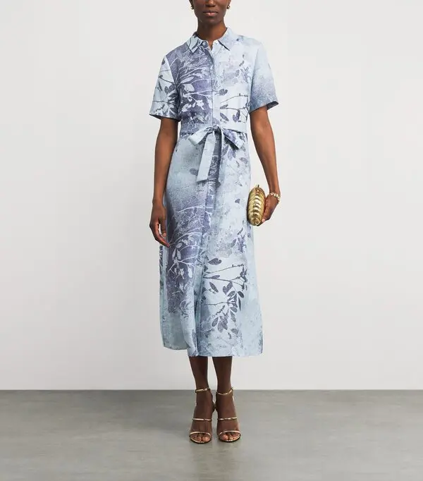 Simkhai Linen-blend Printed Audria Midi Dress