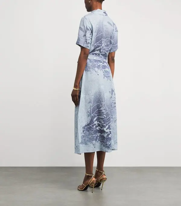 Simkhai Linen-blend Printed Audria Midi Dress