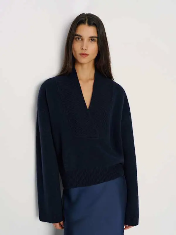 REFORMATION Easton Cashmere Sweater - Blue