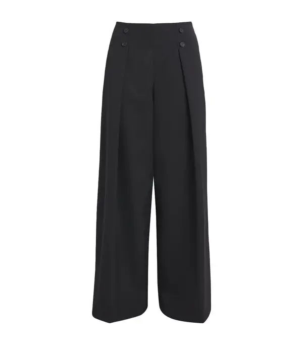 Claudie Pierlot Pleated Wide-leg Trousers - Black