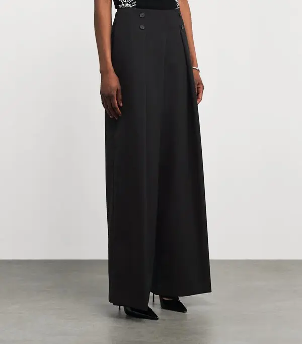 Claudie Pierlot Pleated Wide-leg Trousers - Black