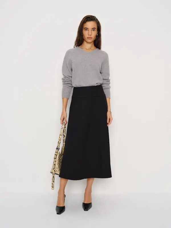 REFORMATION Lily Knit Midi A-line Skirt