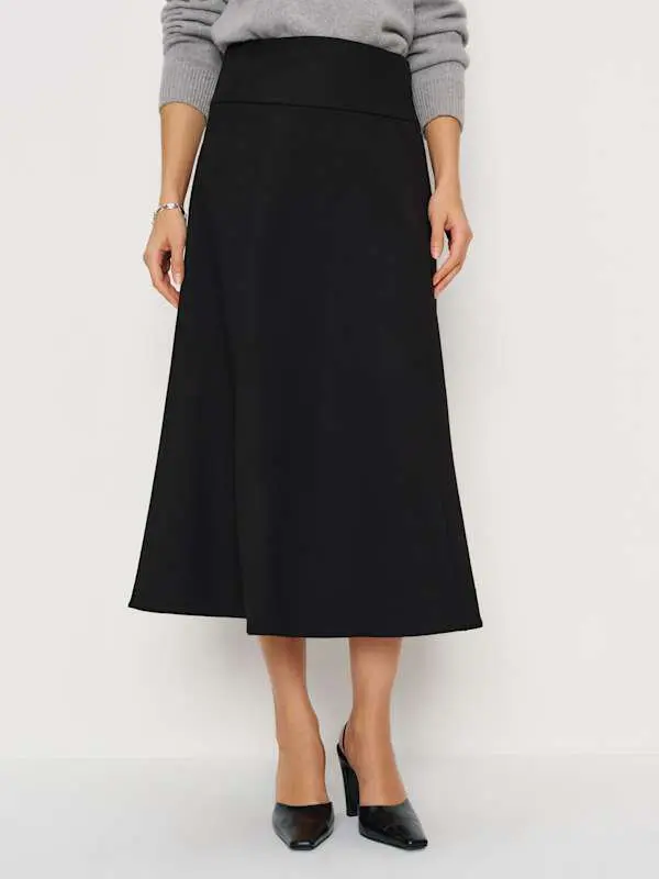 REFORMATION Lily Knit Midi A-line Skirt