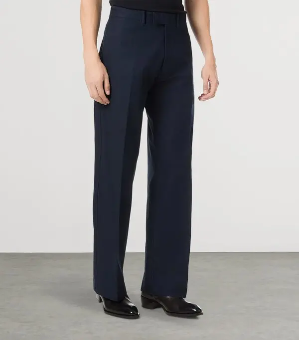 TOM FORD Cotton Tailored Trousers - Navy