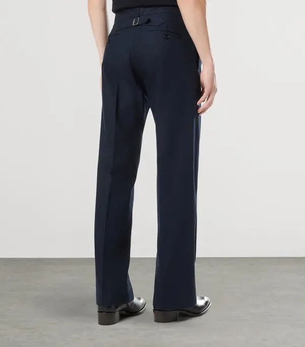 TOM FORD Cotton Tailored Trousers - Navy