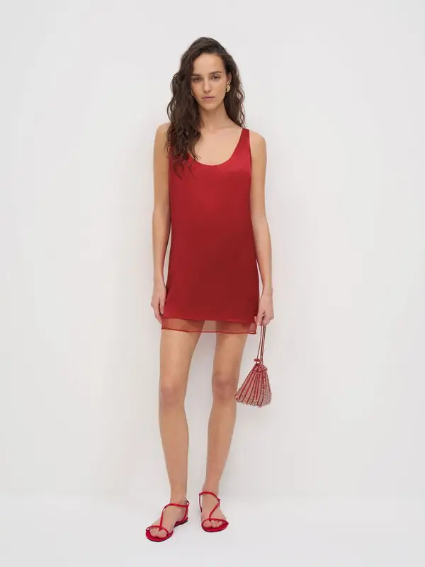 REFORMATION Idra Silk Dress - Red