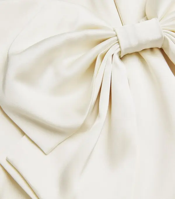 Sandro Satin Bow Crop Top - Beige