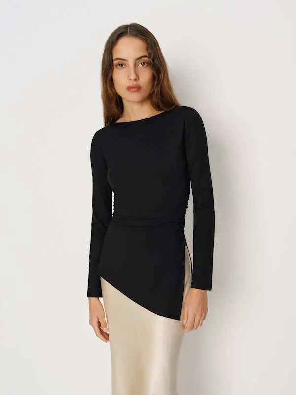 REFORMATION Margot Knit Top - Black
