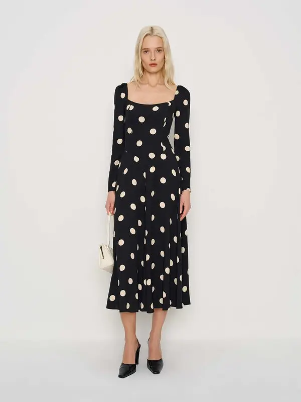 REFORMATION Rinna Midi Dress - Black