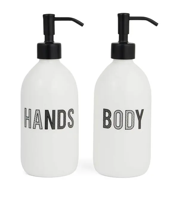 ANYA HINDMARCH Bone China Hand And Body Wash Dispenser Set - White