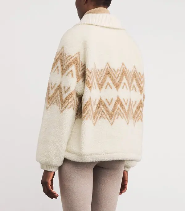 Varley Hendrik Faux Shearling Half-zip Sweatshirt - Ivory