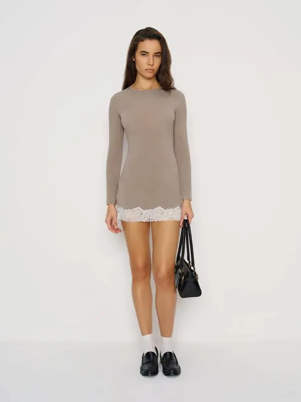 REFORMATION Hunter Knit Mini Dress - Grey