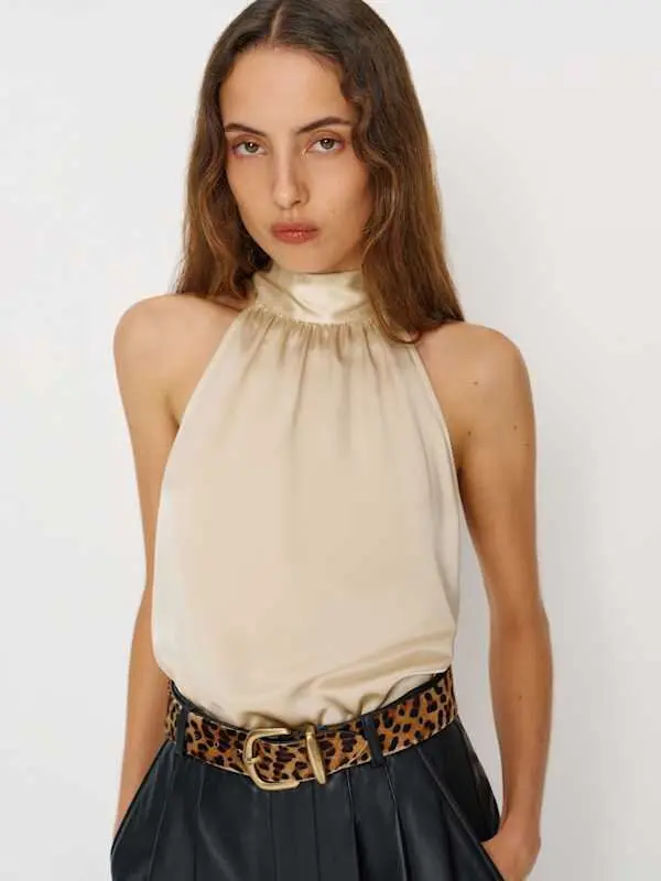 REFORMATION Royce Silk Top