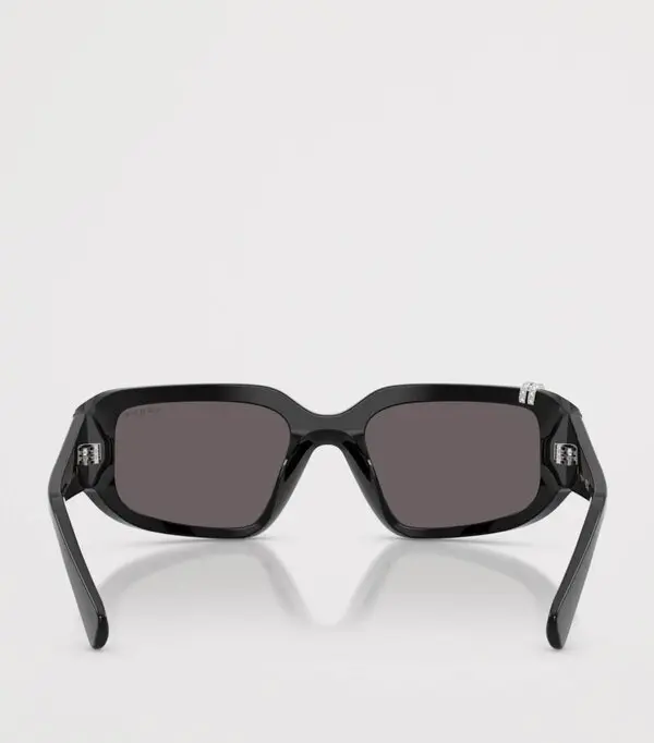 VOGUE Rhinestone Embellished Irregular Sunglasses - Black