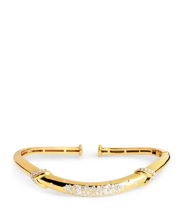 L'ATELIER NAWBAR Yellow And Diamond Boa Belly Stack Bangle - Gold