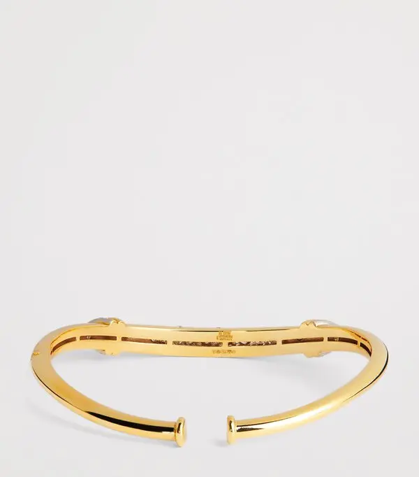 L'ATELIER NAWBAR Yellow And Diamond Boa Belly Stack Bangle