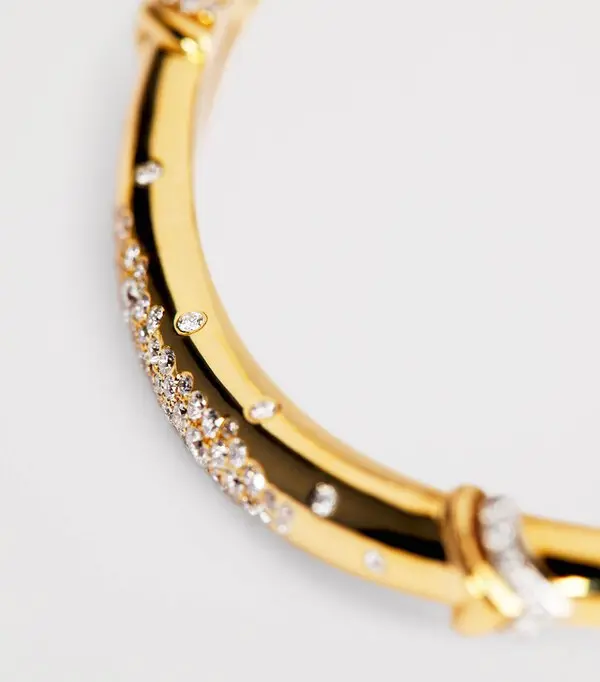 L'ATELIER NAWBAR Yellow And Diamond Boa Belly Stack Bangle