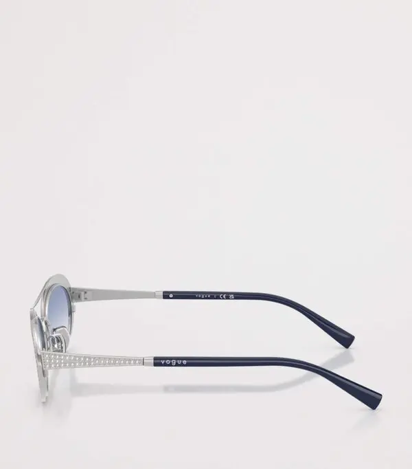 VOGUE Rhinestone Embellished Sunglasses - Silver