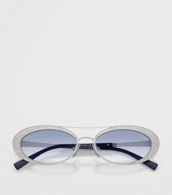 VOGUE Rhinestone Embellished Sunglasses - Silver