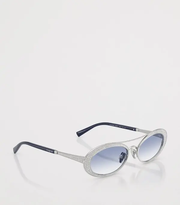VOGUE Rhinestone Embellished Sunglasses - Silver