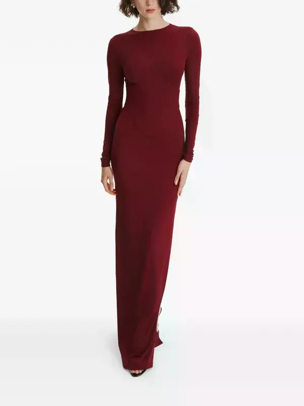 2310 STUDIO Long-sleeves Corset Maxi Dress - Red